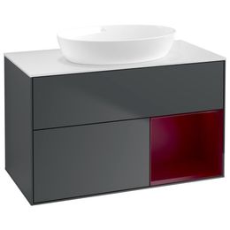 Villeroy & Boch Villeroy und Boch Finion Waschtischunterschrank GA21HBHG 100cm, Abdeckplatte white matt, Emotion, Regale Peony matt lacquer, Midnight Blue Matt Lacquer
