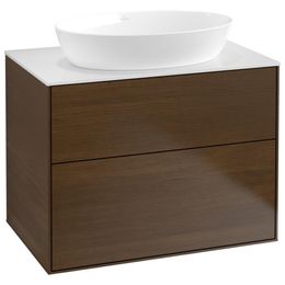 Villeroy & Boch Villeroy und Boch Finion Waschtischunterschrank G99100GN 80x60,3cm, Emotion, Abdeckplatte white matt, Walnut veneer
