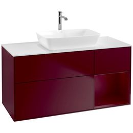 Villeroy & Boch Villeroy und Boch Finion Waschtischunterschrank F831HBHB 120cm, Abdeckplatte white matt, Regale Peony matt lacquer, Peony Matt