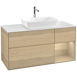Villeroy & Boch Villeroy und Boch Finion Waschtischunterschrank F831PCPC 120cm, Abdeckplatte white matt, Regale Oak Veneer, Oak Veneer