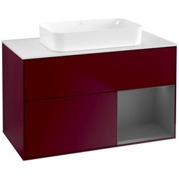 Villeroy & Boch Villeroy und Boch Finion Waschtischunterschrank G661GKHB 100x60,3x50,1cm, Regal rechts Anthracite matt, Peony Matt