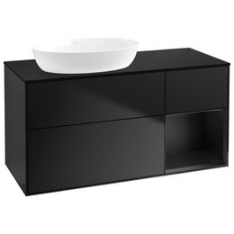 Villeroy & Boch Villeroy und Boch Finion Waschtischunterschrank GA52PDPD 120cm, Abdeckplatte black matt, Emotion, Regale Black matt lacquer, Black matt lacquer