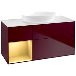 Villeroy & Boch Villeroy und Boch Finion Waschtischunterschrank FA61HFHB 120cm, Abdeckplatte white matt, Regale Gold matt lacquer, Peony Matt