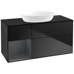 Villeroy & Boch Villeroy und Boch Finion Waschtischunterschrank FA62HGPD 120cm, Abdeckplatte black matt, Regale Midnight matt lacquer, Black matt lacquer