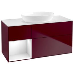 Villeroy & Boch Villeroy und Boch Finion Waschtischunterschrank GA61GFHB 120cm, Abdeckplatte white matt, Emotion, Regale Glossy white lacquer, Peony Matt