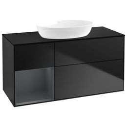 Villeroy & Boch Villeroy und Boch Finion Waschtischunterschrank GA62HGPD 120cm, Abdeckplatte black matt, Emotion, Regale Midnight matt lacquer, Black matt lacquer