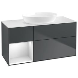 Villeroy & Boch Villeroy und Boch Finion Waschtischunterschrank GA61MTHG 120cm, Abdeckplatte white matt, Emotion, Regale White matt lacquer, Midnight Blue Matt Lacquer