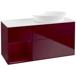 Villeroy & Boch Villeroy und Boch Finion Waschtischunterschrank FA41HBHB 120cm, Abdeckplatte white matt, Regale Peony matt lacquer, Peony Matt