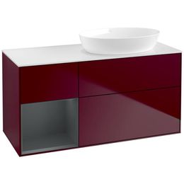 Villeroy & Boch Villeroy und Boch Finion Waschtischunterschrank FA41HGHB 120cm, Abdeckplatte white matt, Regale Midnight matt lacquer, Peony Matt