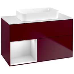 Villeroy & Boch Villeroy und Boch Finion Waschtischunterschrank G651MTHB 100x60,3x50,1cm, Regal links White matt lacquer, Peony Matt
