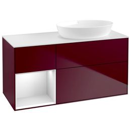 Villeroy & Boch Villeroy und Boch Finion Waschtischunterschrank GA41MTHB 120cm, Abdeckplatte white matt, Emotion, Regale White matt lacquer, Peony Matt