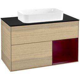 Villeroy & Boch Villeroy und Boch Finion Waschtischunterschrank F662HBPC 100x60,3x50,1cm, Regal rechts Peony, Oak Veneer