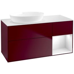 Villeroy & Boch Villeroy und Boch Finion Waschtischunterschrank FA51GFHB 120cm, Abdeckplatte white matt, Regale Glossy white lacquer, Peony Matt