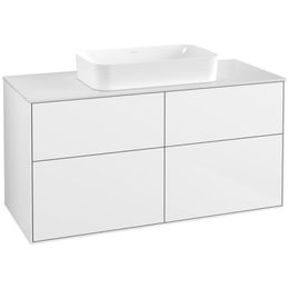 Villeroy & Boch Villeroy und Boch Finion Waschtischunterschrank F67100GF 120x60,3x50,1cm, Glass White Matt, Glossy white lacquer