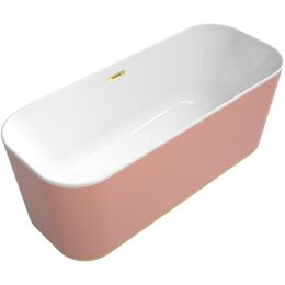 Villeroy & Boch Villeroy & Boch Finion freistehende Badewanne 177FIN7A3BCV201 170x70cm, Design-Ring, Sch&uuml;rze Colour on Demand, wei&szlig;, gold