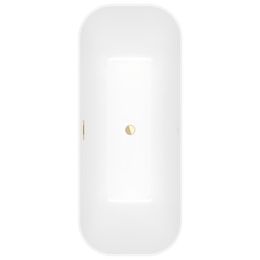 Villeroy & Boch Villeroy und Boch Finion Rechteck-Freistehwanne 177FIN7A3BCV1RW 170 x 70 cm, Design-Ring, Sch&uuml;rze Colour on Demand, stone white, gold