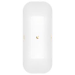 Villeroy & Boch Villeroy und Boch Finion Rechteck-Freistehwanne 177FIN7N3BCV3RW 170 x 70 cm, Wasserzulauf, Sch&uuml;rze Colour on Demand, stone white, gold