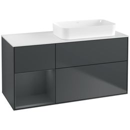 Villeroy & Boch Villeroy und Boch Finion Waschtischunterschrank F681HGHG 120x60,3x50,1cm, Regal links Midnight Blue Matt Lacquer, Midnight Blue Matt Lacquer