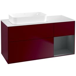 Villeroy & Boch Villeroy und Boch Finion Waschtischunterschrank F691HGHB 120x60,3x50,1cm, Regal rechts Midnight Blue Matt Lacquer, Peony Matt