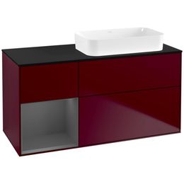 Villeroy & Boch Villeroy und Boch Finion Waschtischunterschrank G682GKHB 120x60,3x50,1cm, Regal links Anthracite matt, Peony Matt