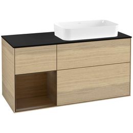 Villeroy & Boch Villeroy und Boch Finion Waschtischunterschrank G682GNPC 120x60,3x50,1cm, Regal links Walnut veneer, Oak Veneer