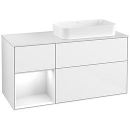 Villeroy & Boch Villeroy und Boch Finion Waschtischunterschrank G681GFGF 120x60,3x50,1cm, Regal links Glossy white lacquer, Glossy white lacquer