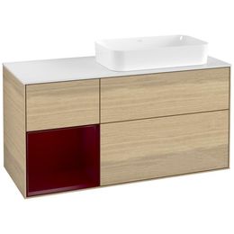 Villeroy & Boch Villeroy und Boch Finion Waschtischunterschrank G681HBPC 120x60,3x50,1cm, Regal links Peony, Oak Veneer