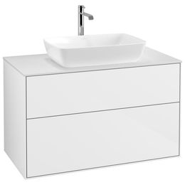 Villeroy & Boch Villeroy und Boch Finion Waschtischunterschrank F76100GF 100x60,3cm, Abdeckplatte white matt, Glossy white lacquer
