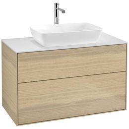 Villeroy & Boch Villeroy und Boch Finion Waschtischunterschrank F76100PC 100x60,3cm, Abdeckplatte white matt, Oak Veneer