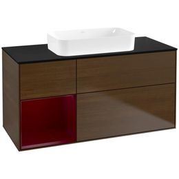 Villeroy & Boch Villeroy und Boch Finion Waschtischunterschrank G702HBGN 120x60,3x50,1cm, Regal rechts Peony, Walnut veneer