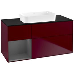 Villeroy & Boch Villeroy und Boch Finion Waschtischunterschrank G702GKHB 120x60,3x50,1cm, Regal rechts Anthracite matt, Peony Matt