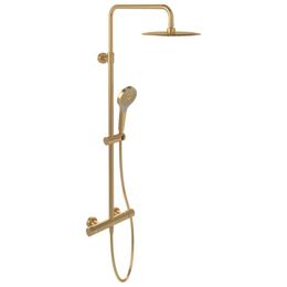 Villeroy & Boch Villeroy und Boch Verve Showers Duschsystem TVS10900500076 Thermostat, mit Umsteller, 3-strahlig, Wandmontage, brushed gold