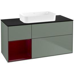Villeroy & Boch Villeroy und Boch Finion Waschtischunterschrank G702HBGM 120x60,3x50,1cm, Regal rechts Peony, Olive Matt Lacquer