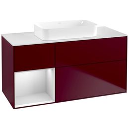 Villeroy & Boch Villeroy und Boch Finion Waschtischunterschrank G701MTHB 120x60,3x50,1cm, Regal rechts White matt lacquer, Peony Matt