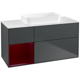 Villeroy & Boch Villeroy und Boch Finion Waschtischunterschrank G701HBHG 120x60,3x50,1cm, Regal rechts Peony, Midnight Blue Matt Lacquer