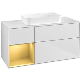 Villeroy & Boch Villeroy und Boch Finion Waschtischunterschrank F701HFMT 120x60,3x50,1cm, Regal links Gold matt, White matt lacquer