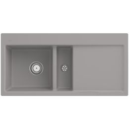 Villeroy & Boch Villeroy und Boch Subway Fl&auml;chenb&uuml;ndige Sp&uuml;le 67701FKD Becken links, mit Ablaufgarnitur und Handbet&auml;tigung, Fossil
