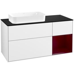 Villeroy & Boch Villeroy und Boch Finion Waschtischunterschrank G692HBGF 120x60,3x50,1cm, Regal rechts Peony, Glossy white lacquer