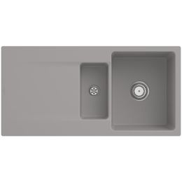 Villeroy & Boch Villeroy und Boch Siluet Fl&auml;chenb&uuml;ndige Sp&uuml;le 33371FKD mit Ablaufgarnitur und Handbet&auml;tigung, Fossil
