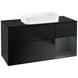 Villeroy & Boch Villeroy und Boch Finion Waschtischunterschrank G712HGPD 120x60,3x50,1cm, Regal rechts Midnight Blue Matt Lacquer, Black matt lacquer