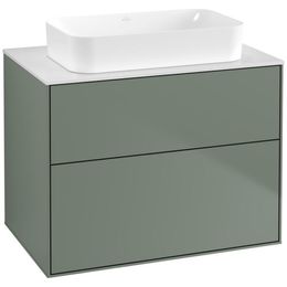 Villeroy & Boch Villeroy und Boch Finion Waschtischunterschrank G63100GM 80x60,3x50,1mm, Wandbeleuchtung, Glass White Matt, Olive Matt Lacquer