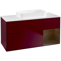 Villeroy & Boch Villeroy und Boch Finion Waschtischunterschrank F711GNHB 120x60,3x50,1cm, Regal rechts Walnut veneer, Peony Matt