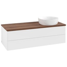 Villeroy & Boch Villeroy und Boch Antao Waschtisch-Unterschrank K23012MT 120x36x50cm, Waschbeckenplattenfarbe warm walnut, white matt lacquer
