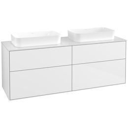 Villeroy & Boch Villeroy und Boch Finion Waschtischunterschrank F72100GF 160x60,3x50,1cm, Glass White Matt, Glossy white lacquer