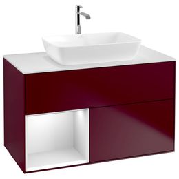 Villeroy & Boch Villeroy und Boch Finion Waschtischunterschrank G771MTHB 100cm, Abdeckplatte white matt, Emotion, Regale White matt lacquer, Peony Matt