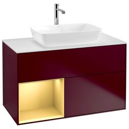 Villeroy & Boch Villeroy und Boch Finion Waschtischunterschrank G771HFHB 100cm, Abdeckplatte white matt, Emotion, Regale Gold matt lacquer, Peony Matt