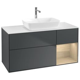 Villeroy & Boch Villeroy und Boch Finion Waschtischunterschrank G831PCHG 120cm, Abdeckplatte white matt, Emotion, Regale Oak Veneer, Midnight Blue Matt Lacquer