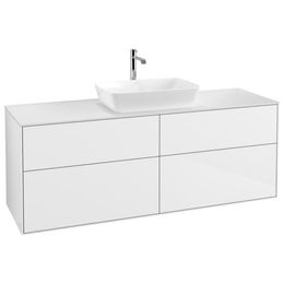 Villeroy & Boch Villeroy und Boch Finion Waschtischunterschrank G85100GF 160x60,3cm, Emotion, Abdeckplatte white matt, Glossy white lacquer