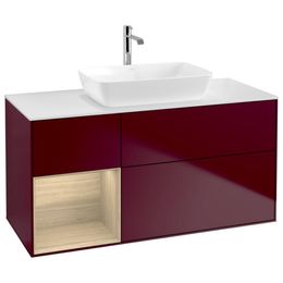 Villeroy & Boch Villeroy und Boch Finion Waschtischunterschrank G821PCHB 120cm, Abdeckplatte white matt, Emotion, Regale Oak Veneer, Peony Matt
