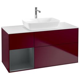 Villeroy & Boch Villeroy und Boch Finion Waschtischunterschrank G821HGHB 120cm, Abdeckplatte white matt, Emotion, Regale Midnight matt lacquer, Peony Matt